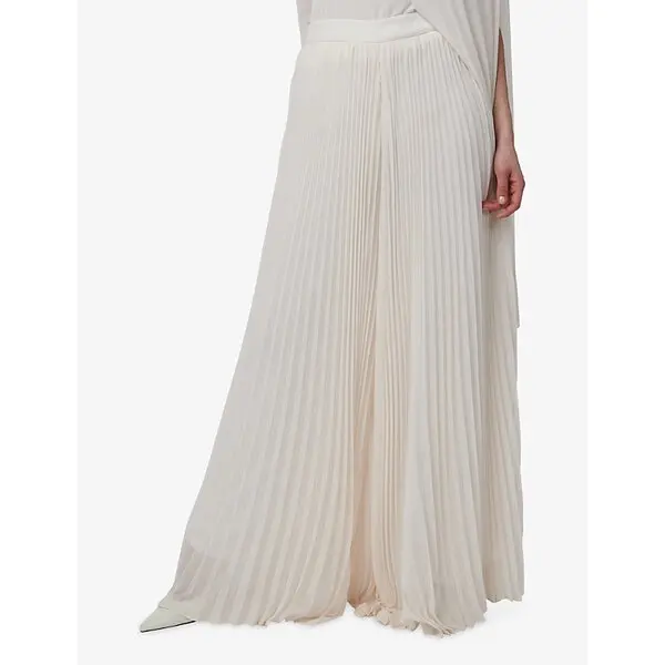 LEEM Pleated Wide-leg Woven Trousers