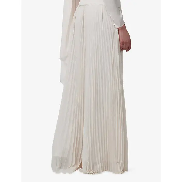 LEEM Pleated Wide-leg Woven Trousers
