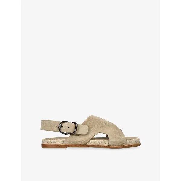 CastaÑer Philo Suede Slingback Sandals - Camel