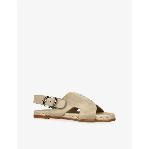 CastaÑer Philo Suede Slingback Sandals - Camel