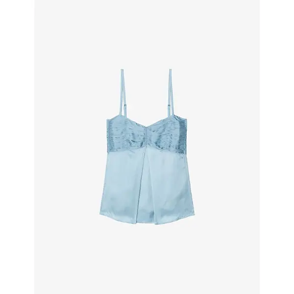 Zadig&Voltaire Cippie V-neck Satin Top - Sky
