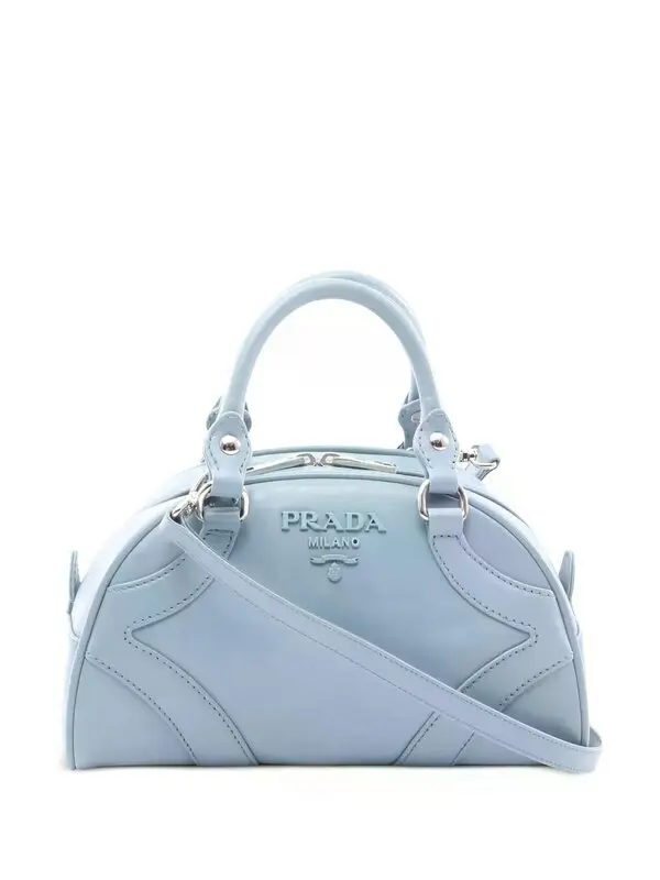 Prada 2010's Soft Leather Two-way Tote Bag - Blue