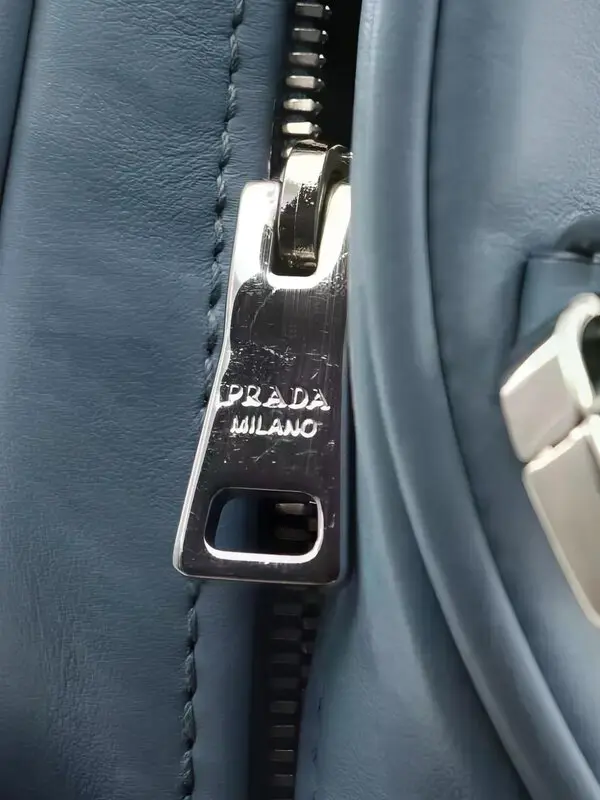 Prada 2010's Soft Leather Two-way Tote Bag - Blue