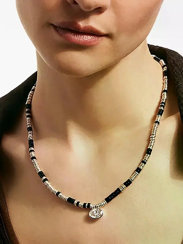 John Hardy Sterling Diamond And Onyx Pendant Necklace - Silver