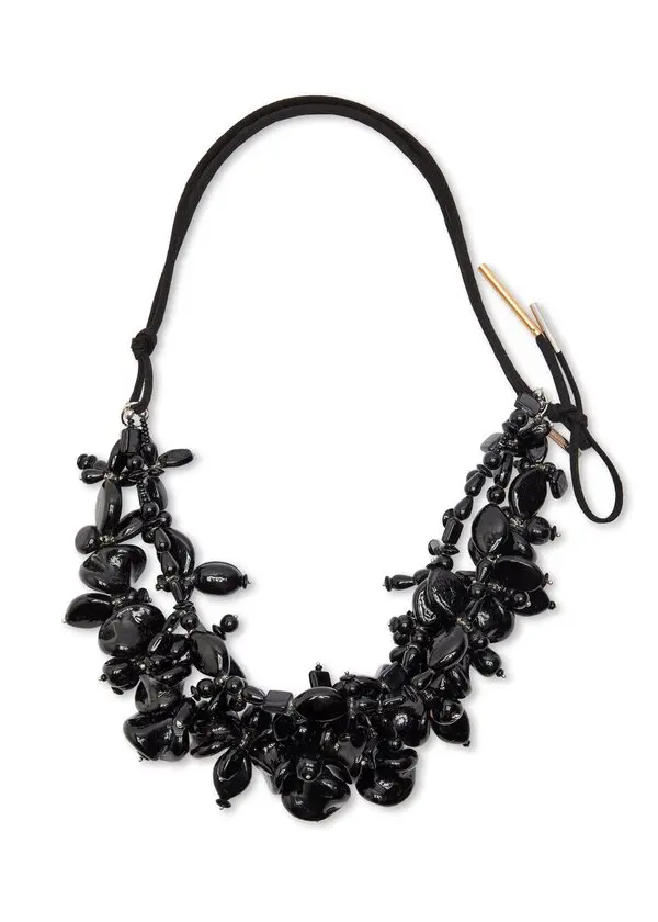 Dries Van Noten Clustered Beaded Necklace - Black