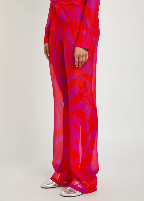 Dries Van Noten Pachas Printed Silk Trousers