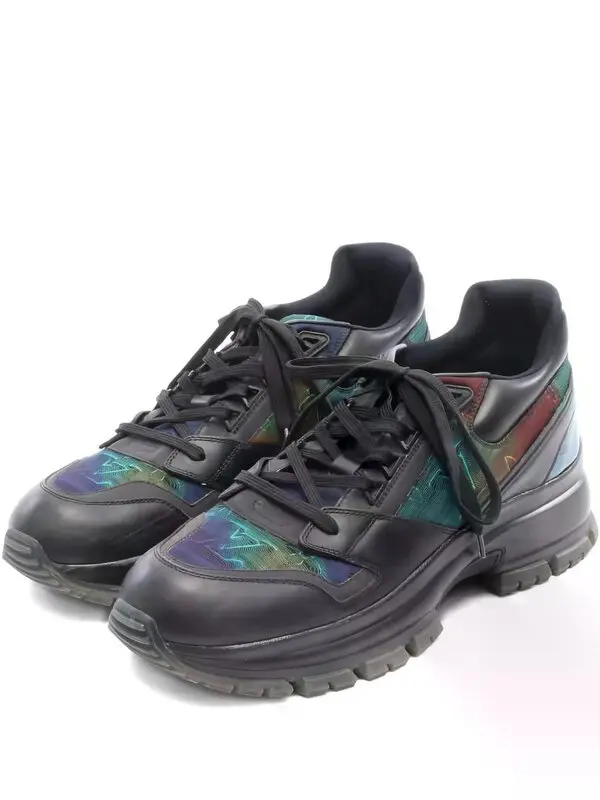 LOUIS VUITTON 2019 2054 Line Panelled Lace-up Sneakers
