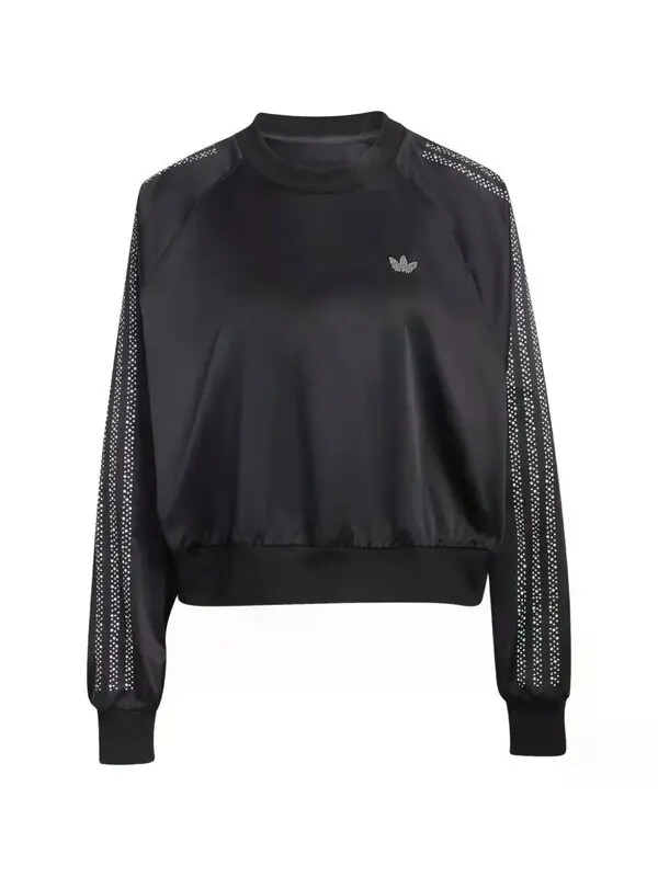 Adidas Crewneck Sweatshirt With Striped Sleeves - Black