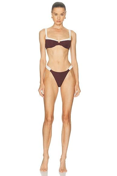 LA PORTE Massie Bikini Top - Fudge & Cloud Dancer