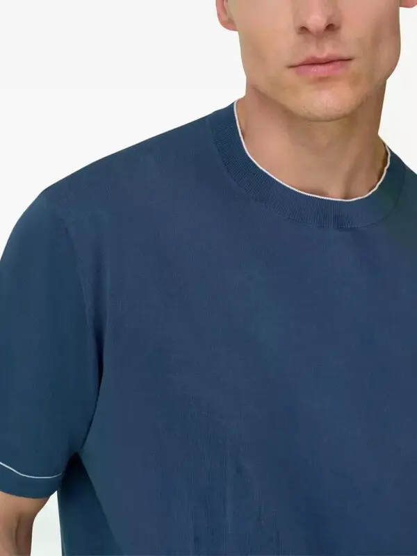 Boggi Milano Contrasting-detail T-shirt - Blue