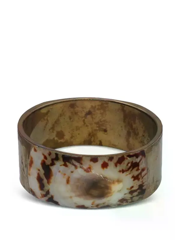 Vintage Seashell Bangle Bracelet - Gold