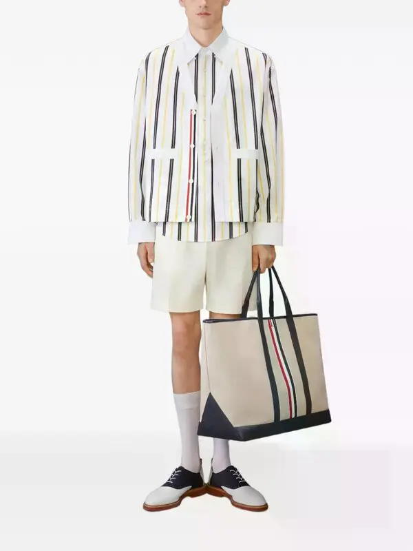 Thom Browne Repp Striped Short-sleeve Shirt