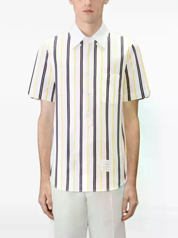 Thom Browne Repp Striped Short-sleeve Shirt