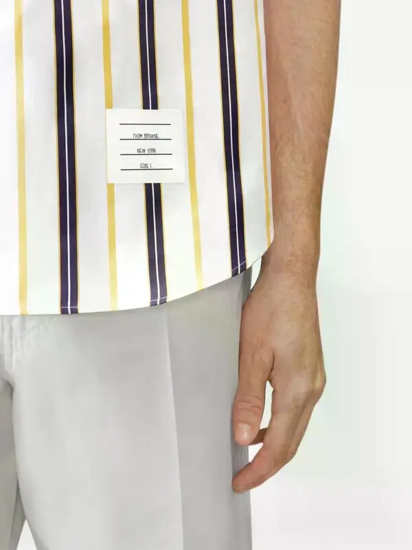 Thom Browne Repp Striped Short-sleeve Shirt