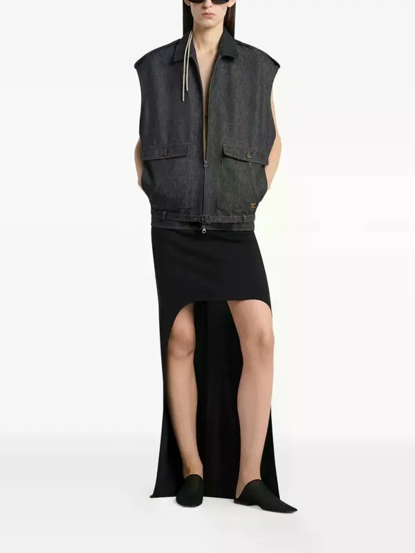 COURREGES Sleeveless Denim Bomber Jacket