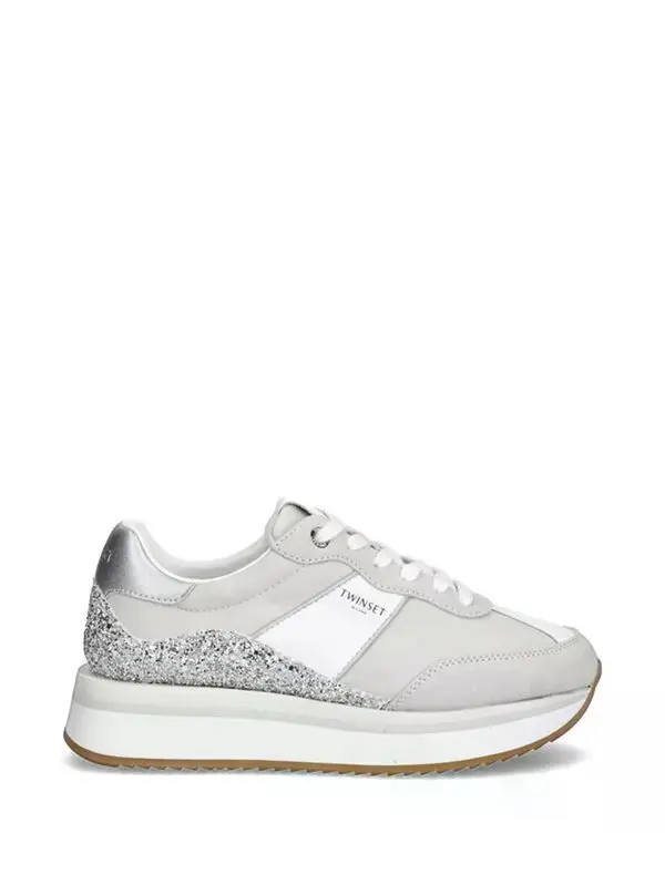 TWINSET Glitter Detail Platform Sneakers - Neutrals