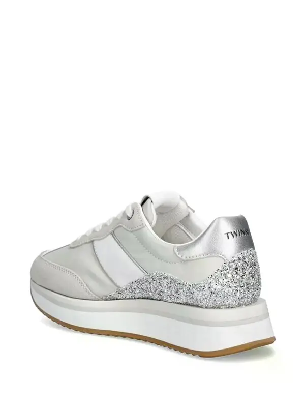 TWINSET Glitter Detail Platform Sneakers - Neutrals