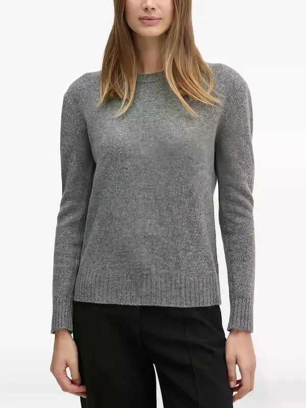 BENETTON Crew Neck Long Sleeve Sweater - Grey