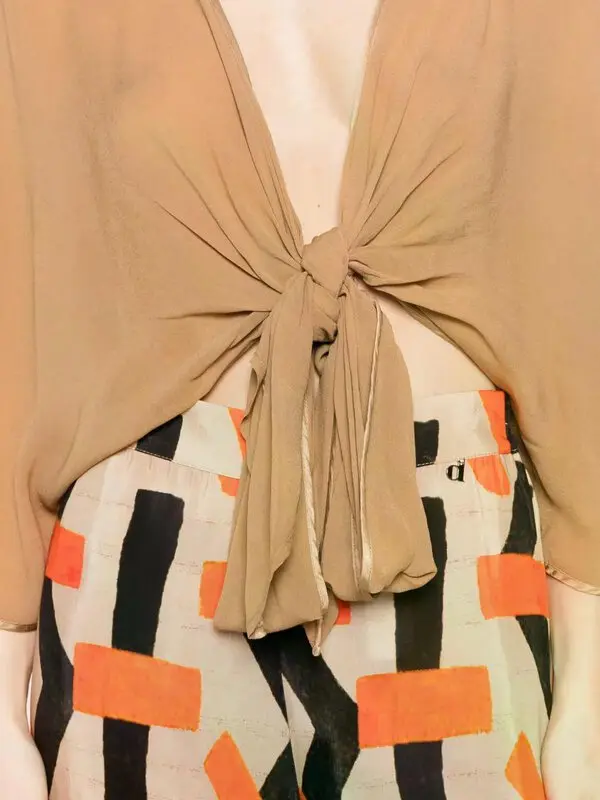 Dixie Tie-front Top - Neutrals