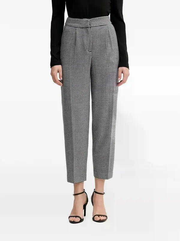 BENETTON Houndstooth Pleated Tailored Trousers