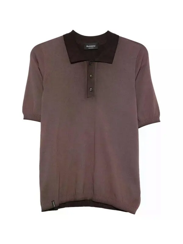 AROVESCIO Button Polo Shirt - Brown