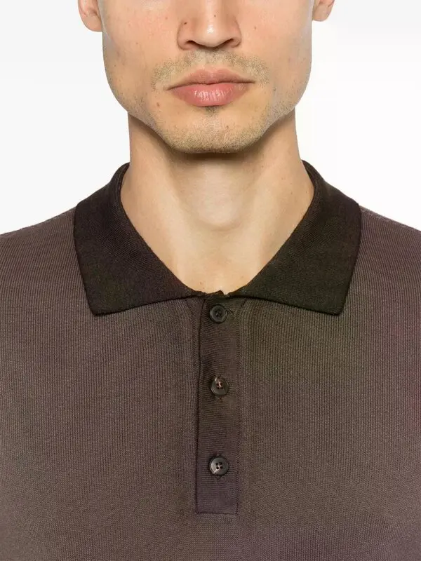 AROVESCIO Button Polo Shirt - Brown