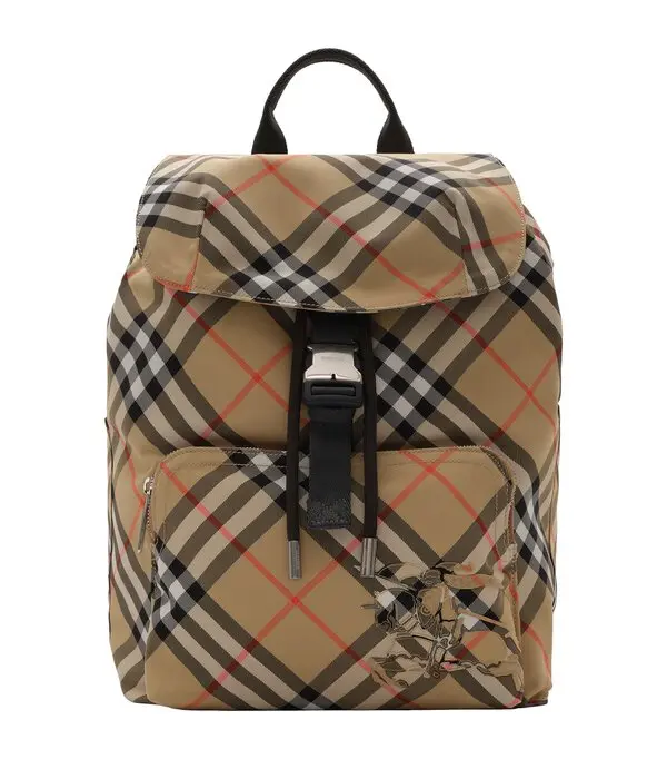 Burberry Check Print Backpack - Neutral