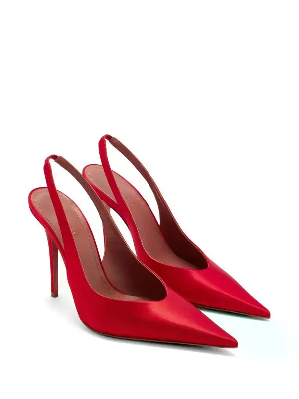 Amina Muaddi 105mm Anok Heeled Pumps - Red