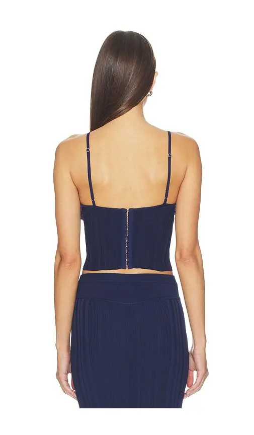 FLEUR DU MAL Rib Darted Cami Top - Navy