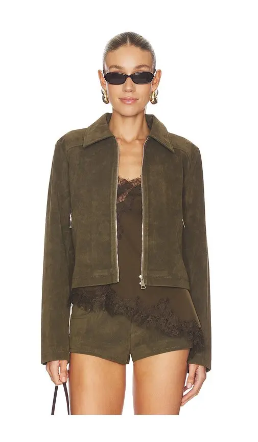 Superdown Faux Suede Zip-up Jacket