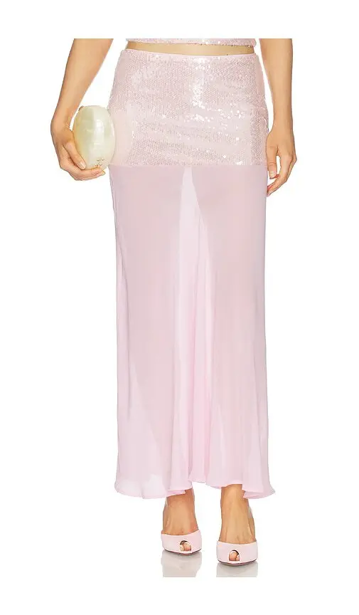 RUNAWAY THE LABEL Adeluna Sheer Bottom Maxi Skirt