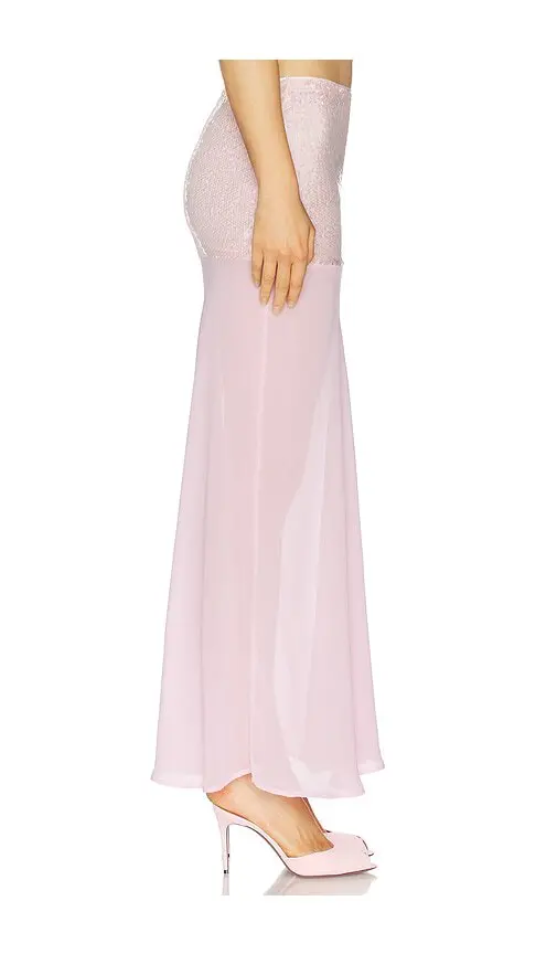 RUNAWAY THE LABEL Adeluna Sheer Bottom Maxi Skirt