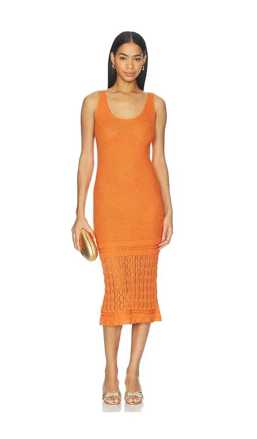 Peixoto Liv Knit Midi Dress - Orange