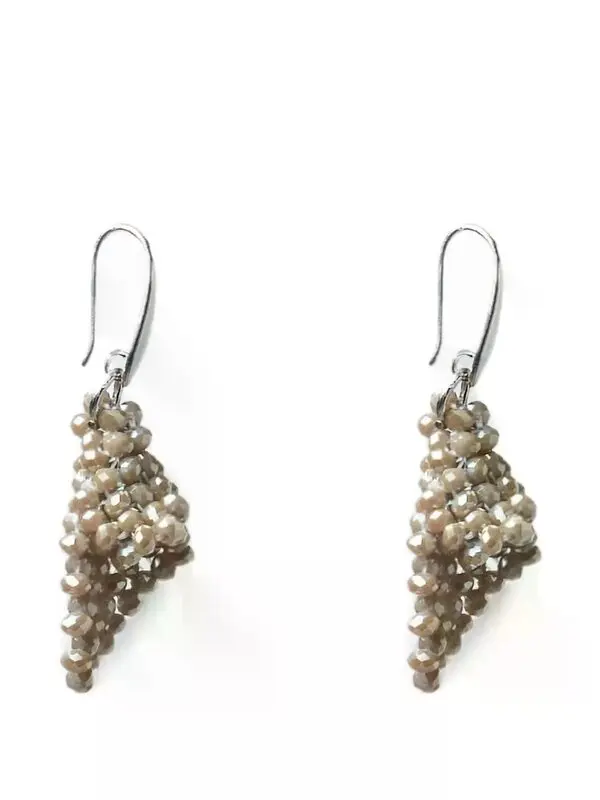 Peserico Beaded Tassel Earrings - Silver