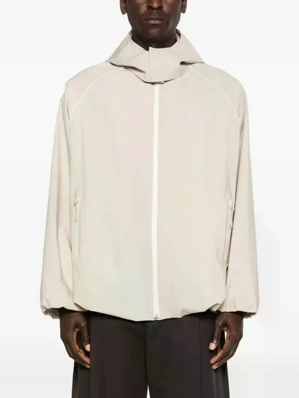 Lacoste Hooded Zip-up Jacket With Piped Trim
