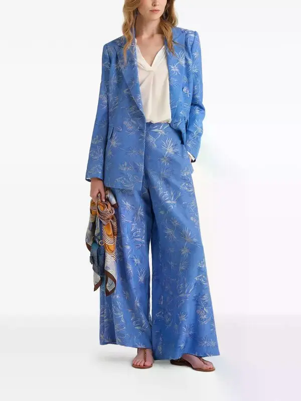 Malìparmi Ramage Print Jacquard Palazzo Pants