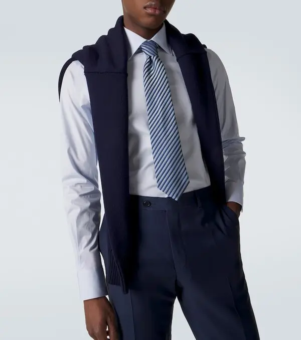 Zegna Cotton-blend Shirt - Blue