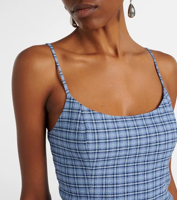 Faithfull The Brand Pelea Checked Cotton Minidress