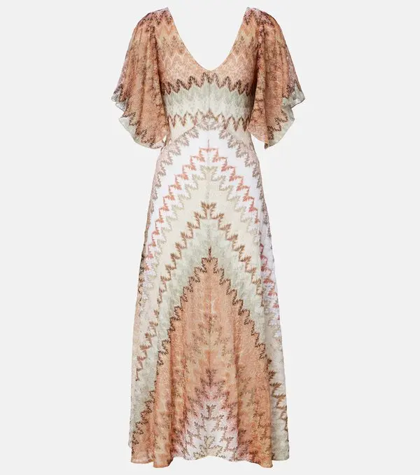 Missoni Lame" V-neck Midi Dress - Multicoloured