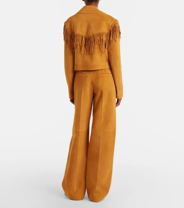 Gabriela Hearst Norman Belted Suede Wide-leg Trousers