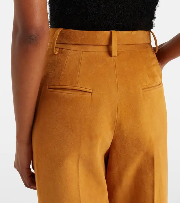 Gabriela Hearst Norman Belted Suede Wide-leg Trousers