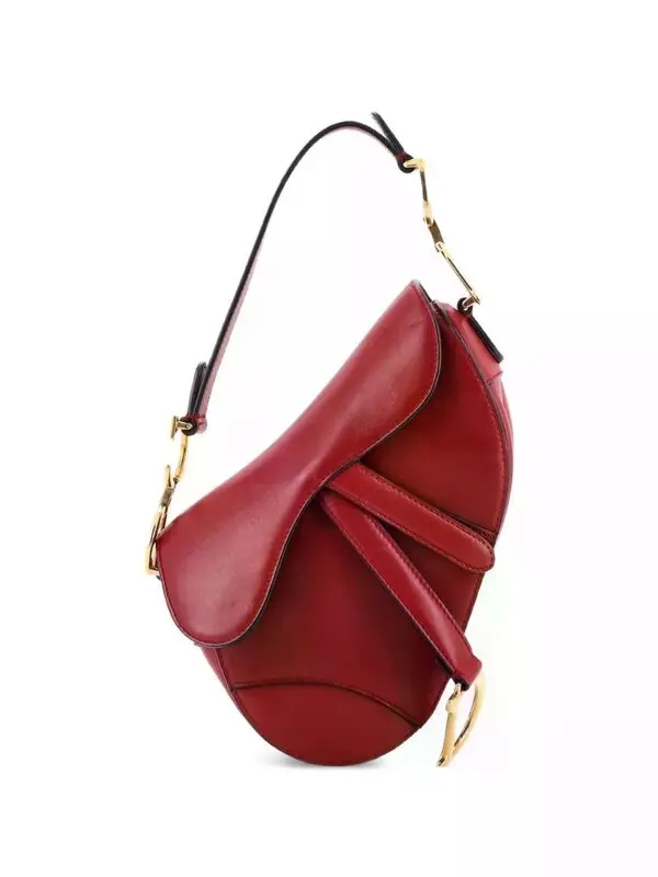 Dior Saddle Handbag Leather Mini Shoulder Bag - Red