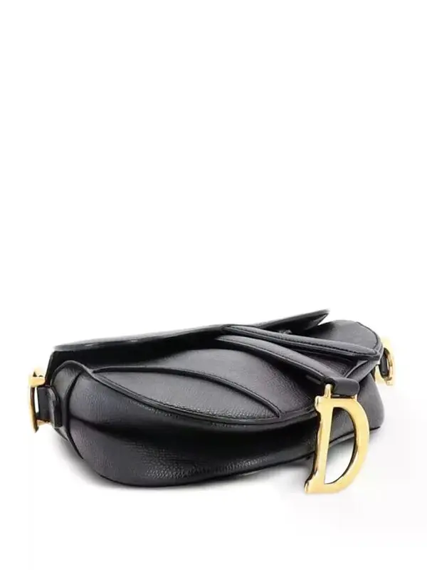 Dior Saddle Handbag Leather Mini Shoulder Bag - Black