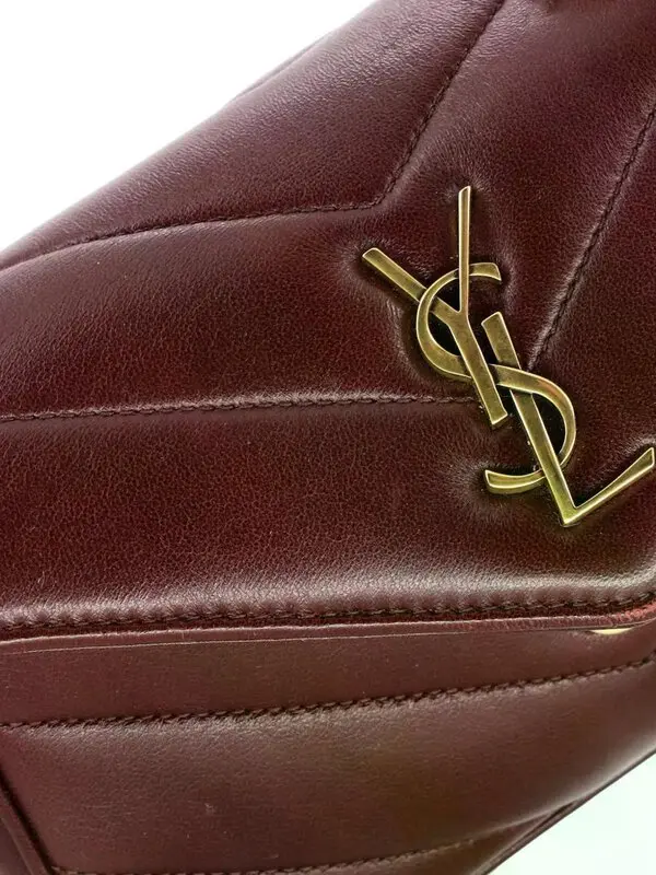 Saint Laurent Loulou Matelassé Chevron Leather Mini Shoulder Bag - Red