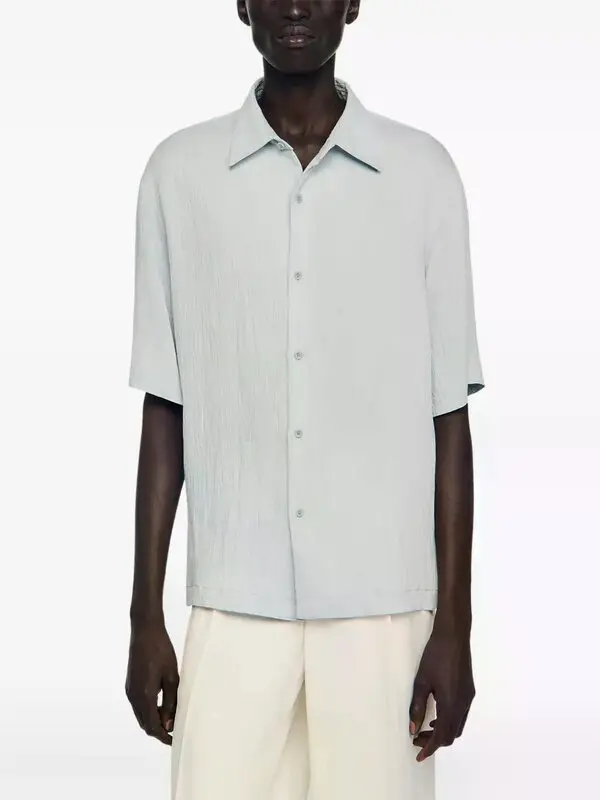 Sandro Crinkled-effect Shirt With Shark Collar