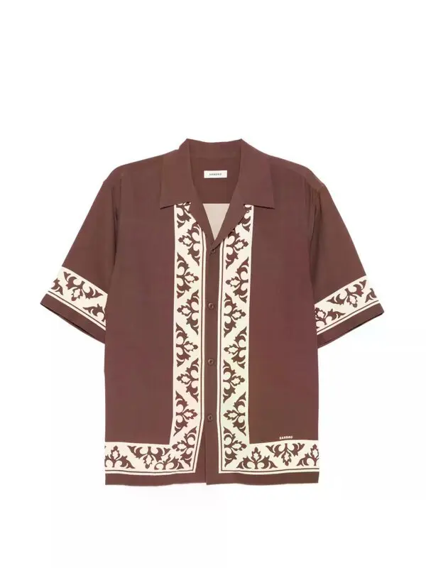 Sandro Loose-fit Contrast Print Shirt
