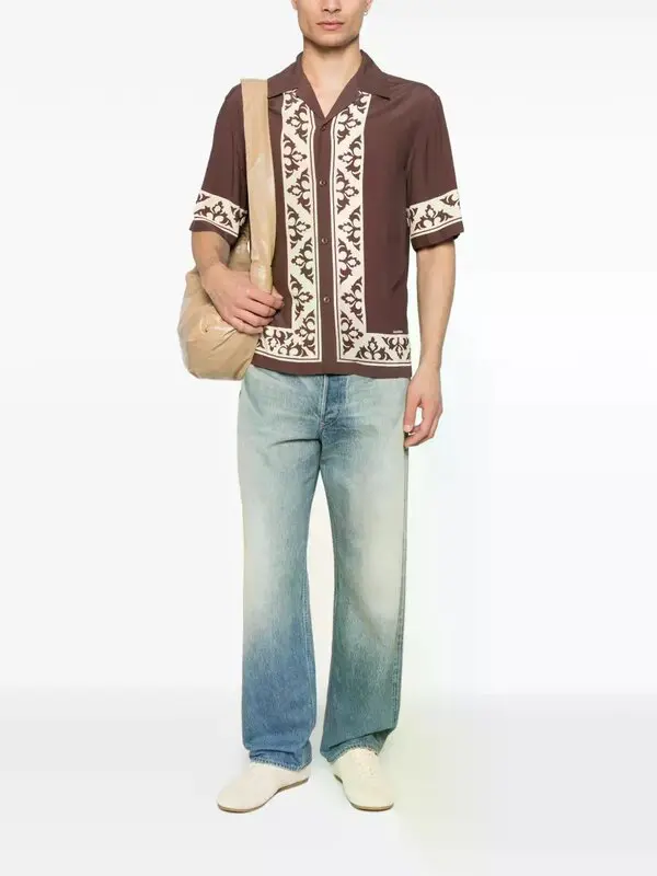 Sandro Loose-fit Contrast Print Shirt
