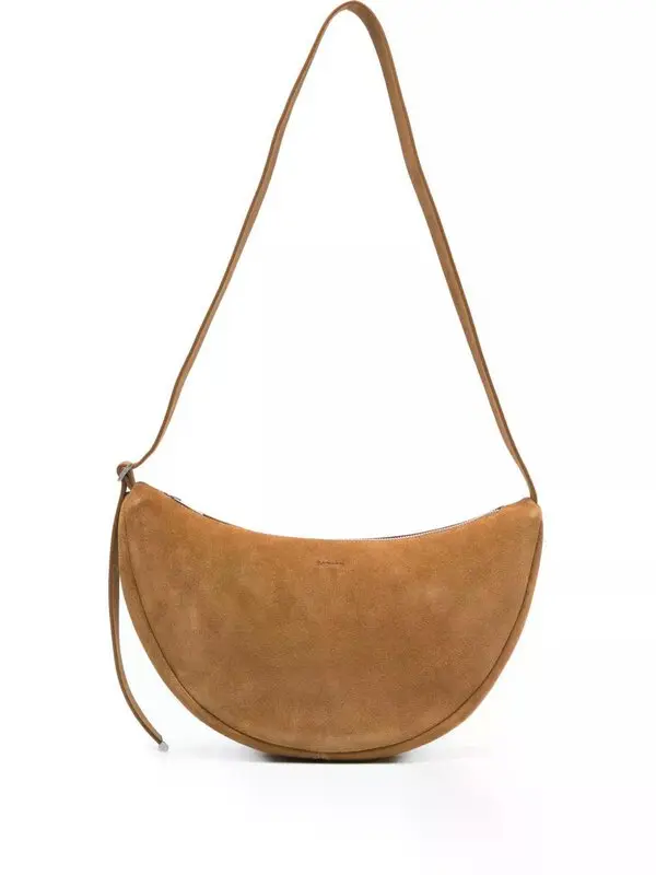 Sandro Small Zipped Split Leather Hobo - Brown
