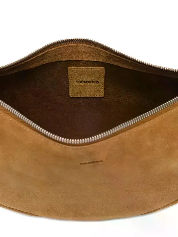 Sandro Small Zipped Split Leather Hobo