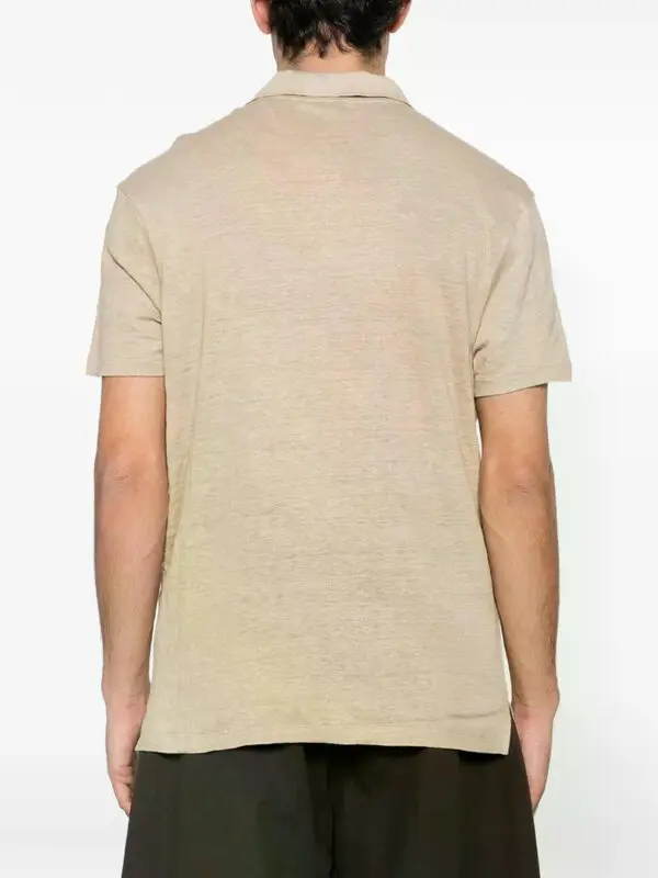 Sandro Linen Polo Shirt - Neutrals